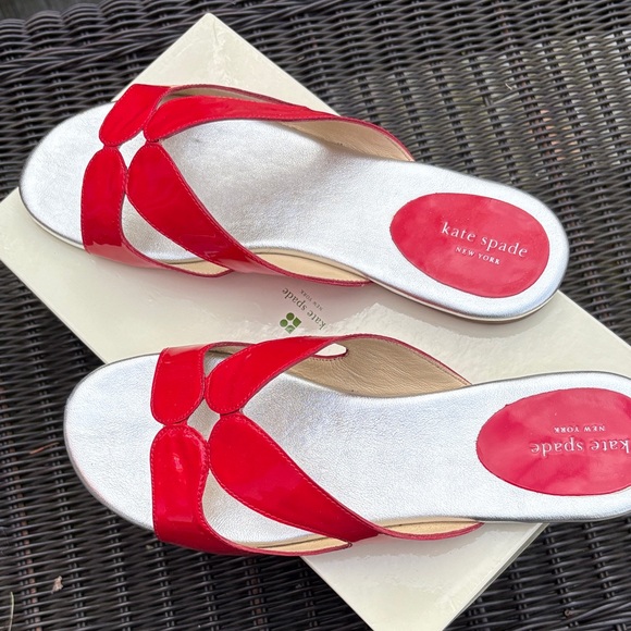 kate spade | Shoes | Kate Spade Vibrant Red Slide Sandals | Poshmark